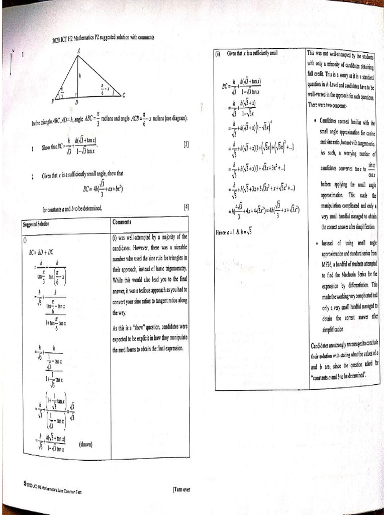 EJC 2020 J2 MY With Soln Paper 2 | PDF