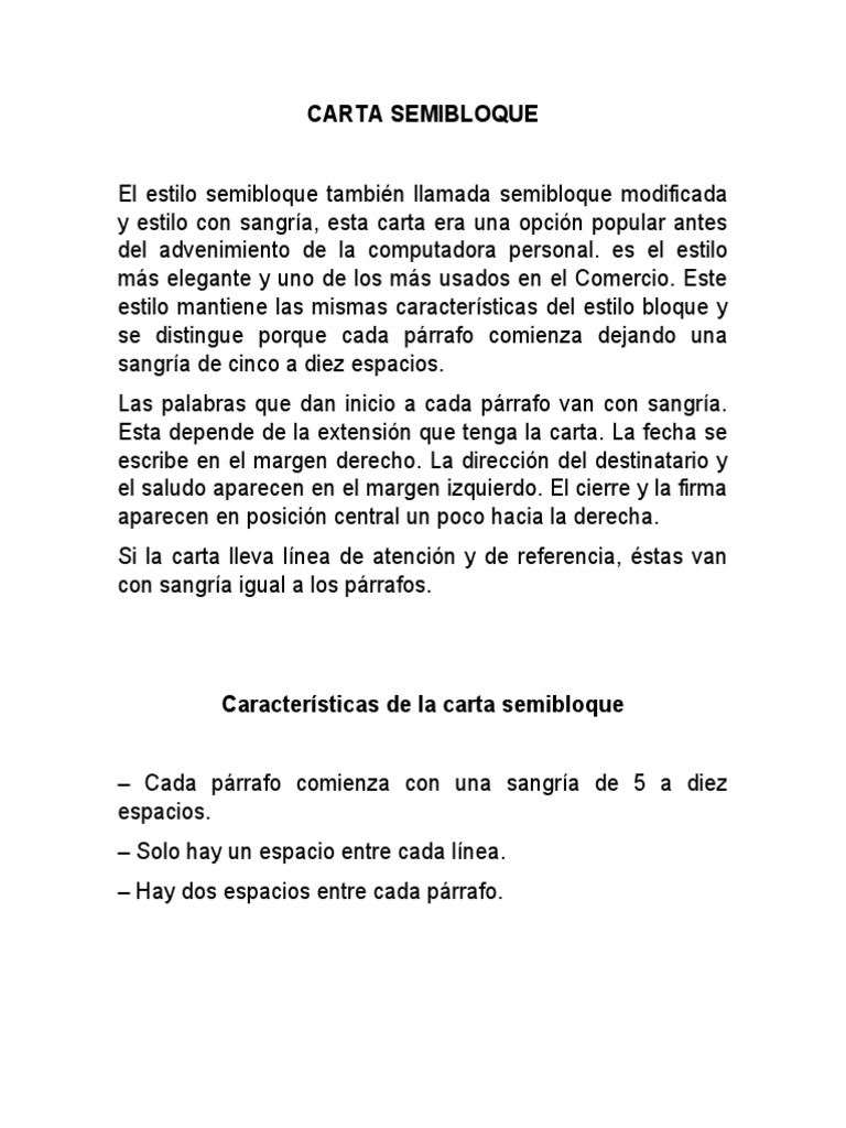 Carta Semibloque | PDF