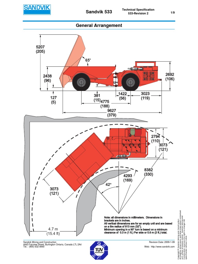 Sandvik 533: Technical Specification 533-Revision 2 1/9 | PDF | Pump ...