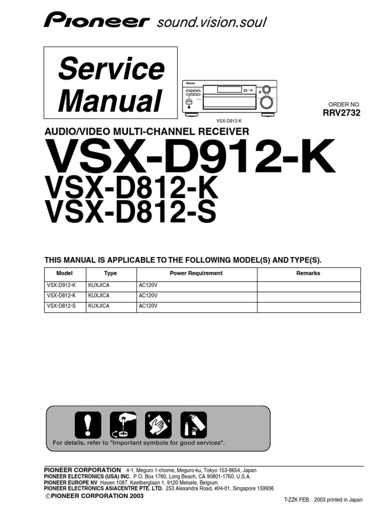 VSX-D812 D912 RRV2732 | PDF | Videocassette Recorder | Electrical ...