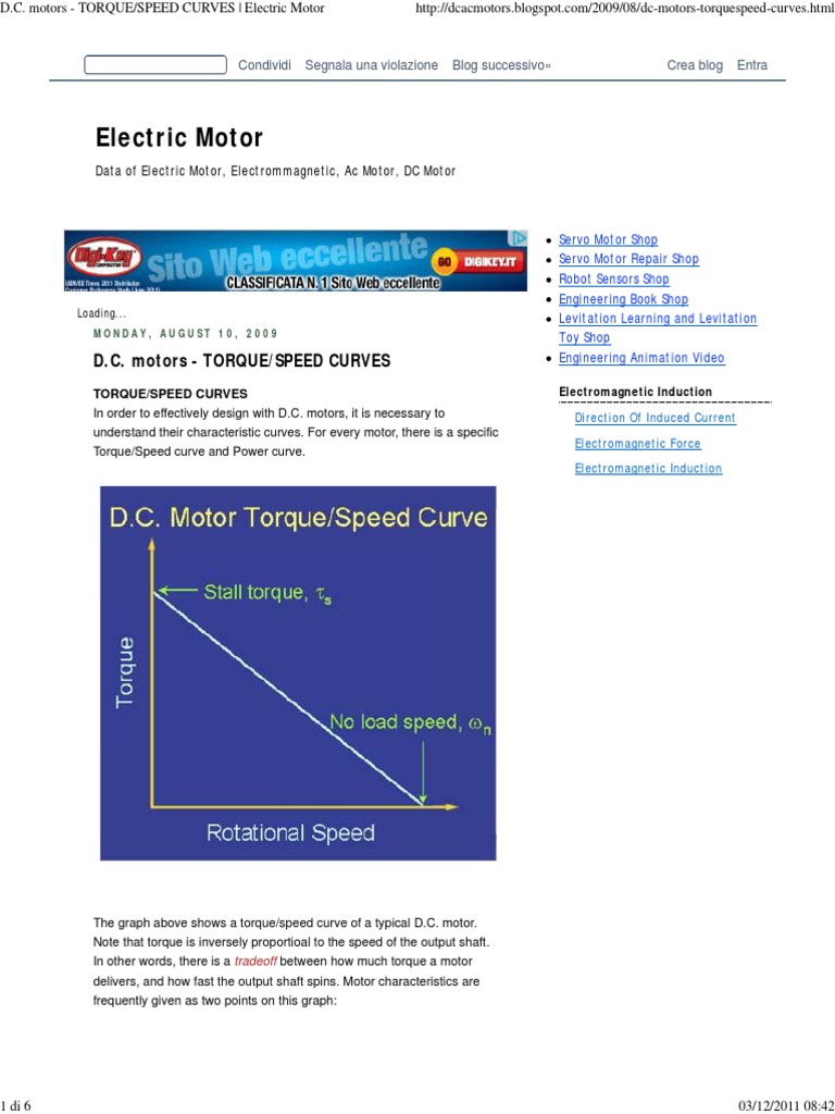 DC Motors - Torque - Speed Curve | Download Free PDF | Electric Motor | Torque