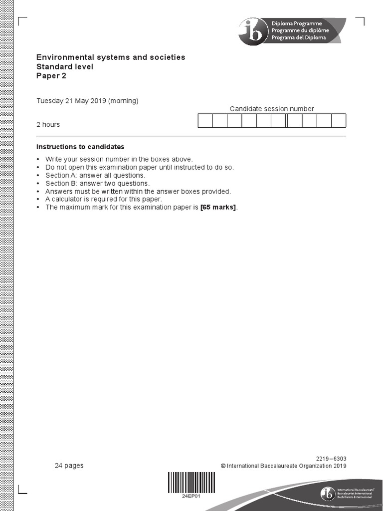 Environmental Systems & Societies Paper 2 SL | PDF