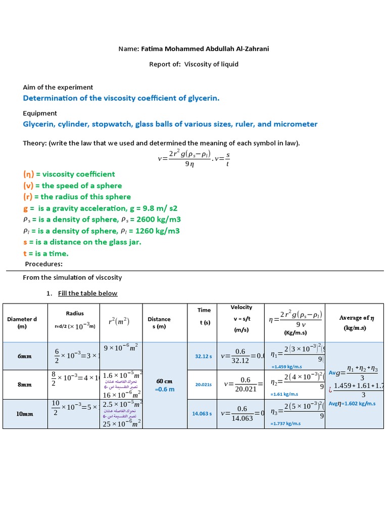 HW6 Viscosity | PDF | Viscosity | Force