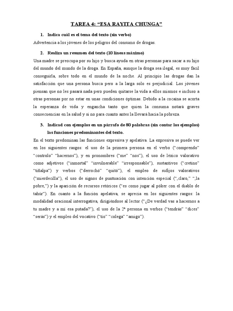 Esa Rayita Chunga | PDF | Drogas | Verbo