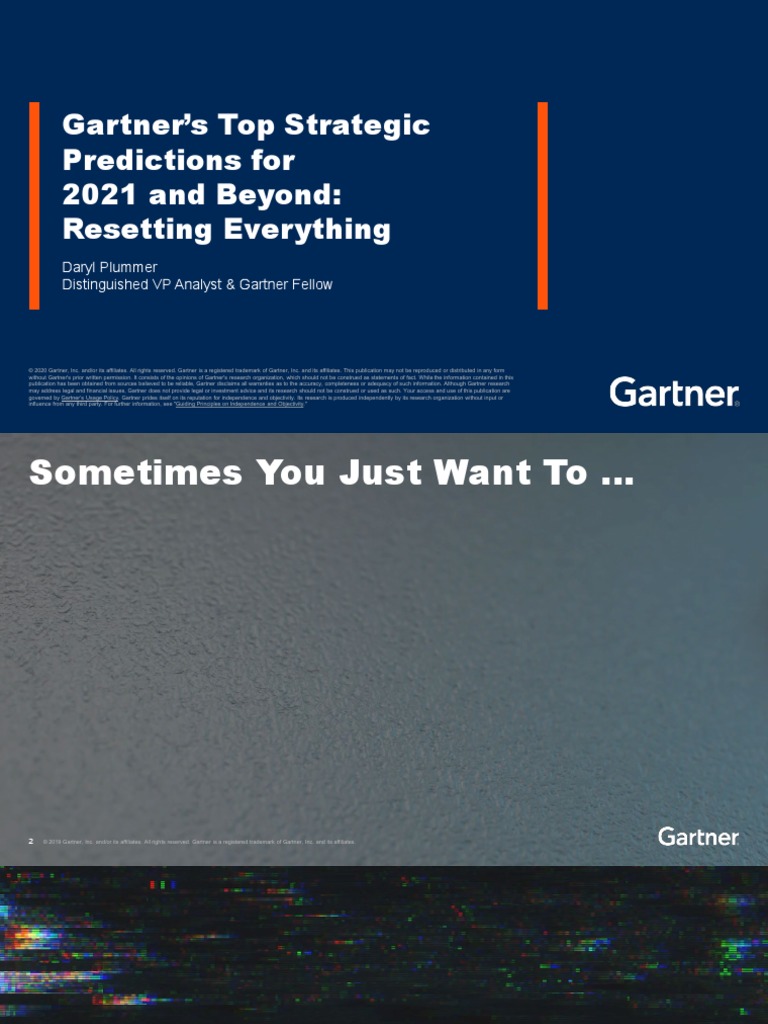 Gartner's Top Strategic Predictions For 2021 and Beyond Resetting ...