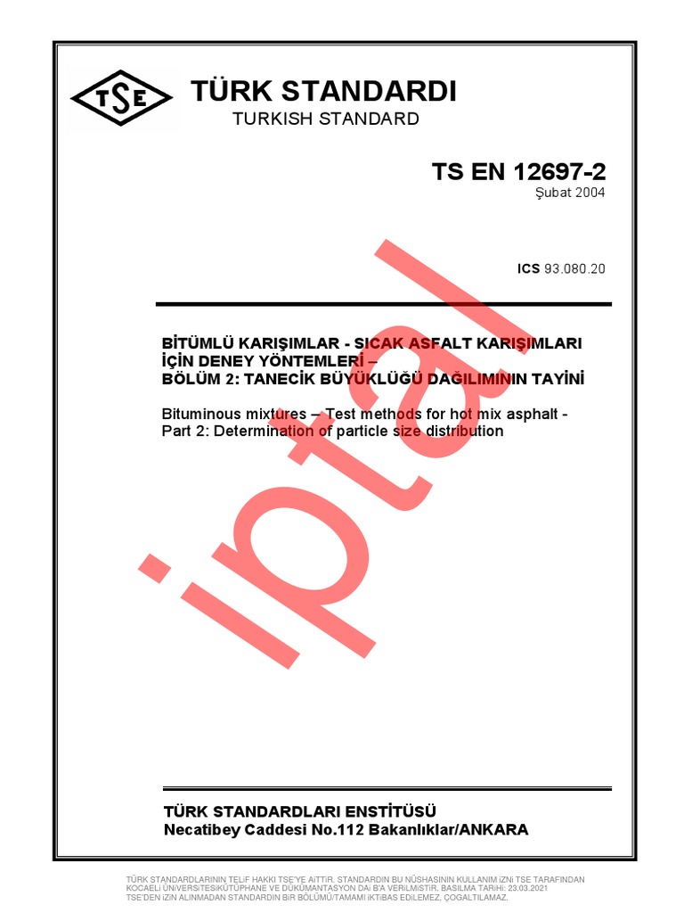 TS en 12697 2 | PDF