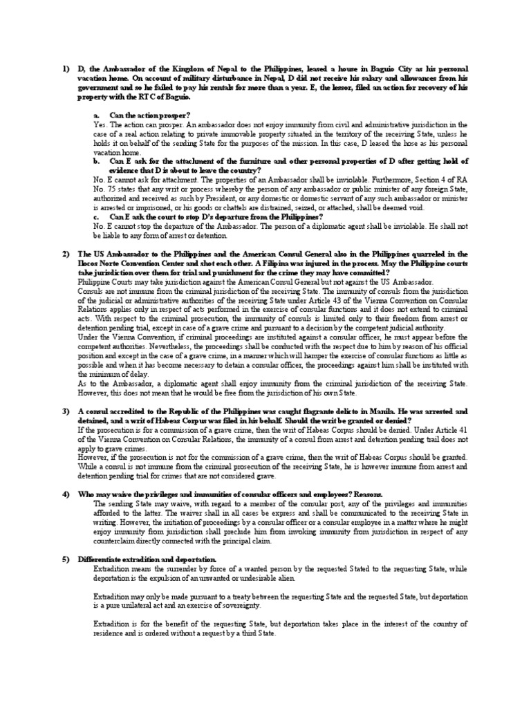 PIl Questions and Answers | PDF | Consul (Representative) | Sovereign ...