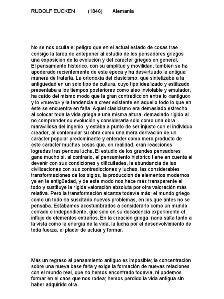 1846 Rudolf Eucken | PDF | Filosofía | Historia