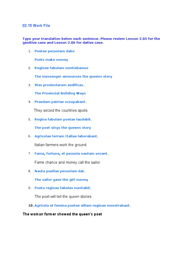 Latin Translation Practice | PDF | Classics