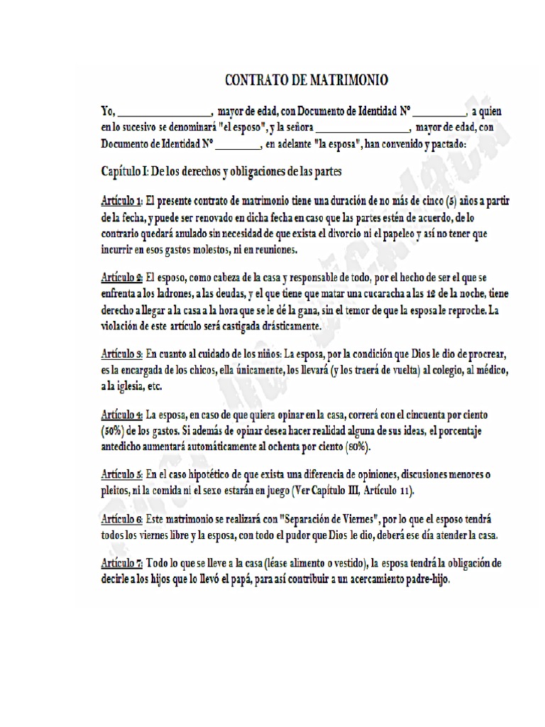 Contrato de Matrimonio | PDF