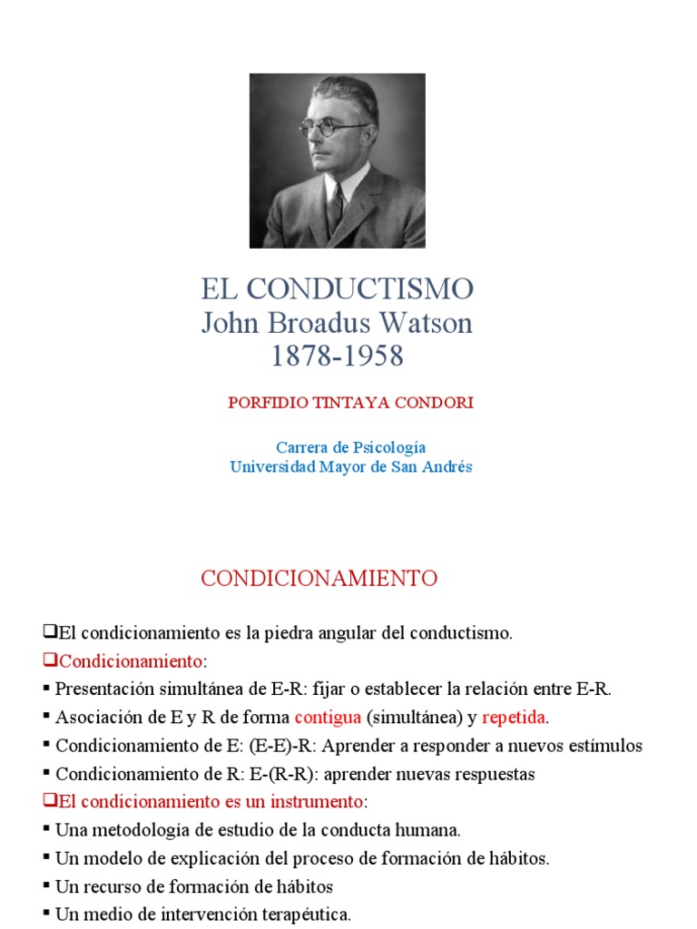 Conductismo Watson Resumen | PDF | Las emociones | Fobia