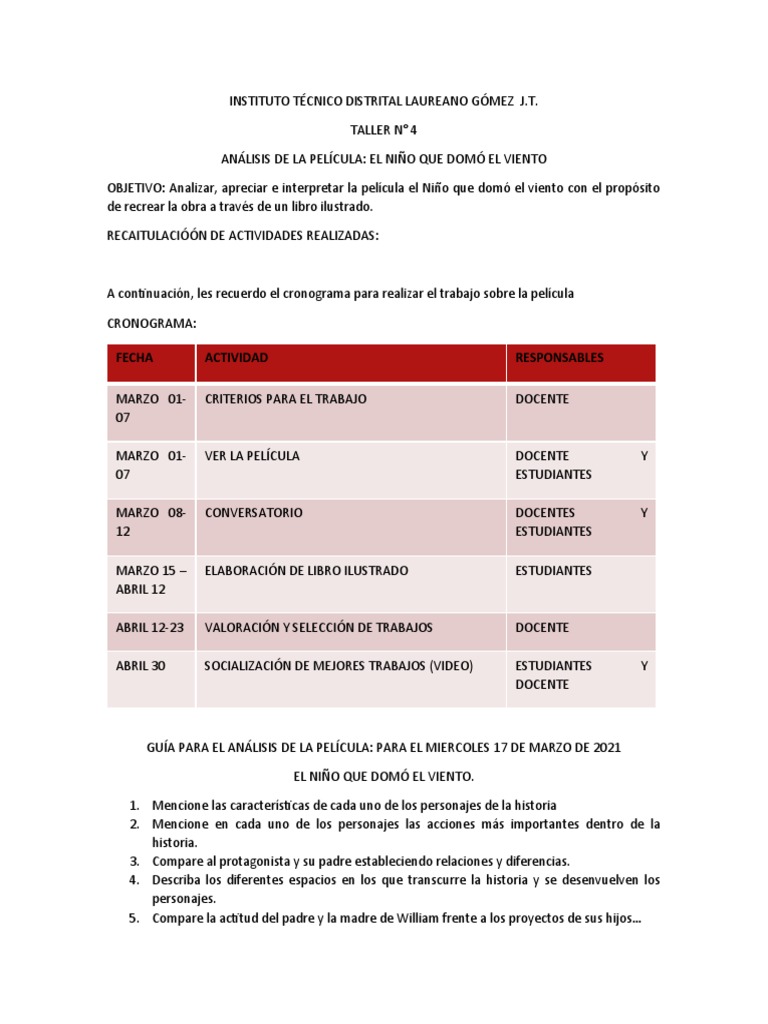 Guía para El Análisis de La Película | PDF | Maestros