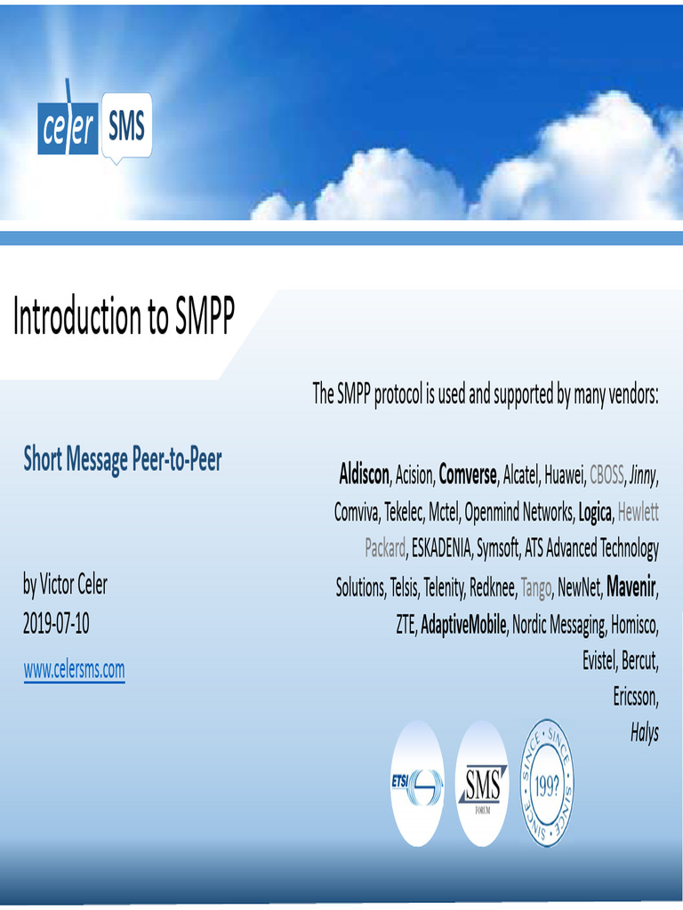 Introduction To SMPP | PDF | Telecommunications Standards | Mobile ...