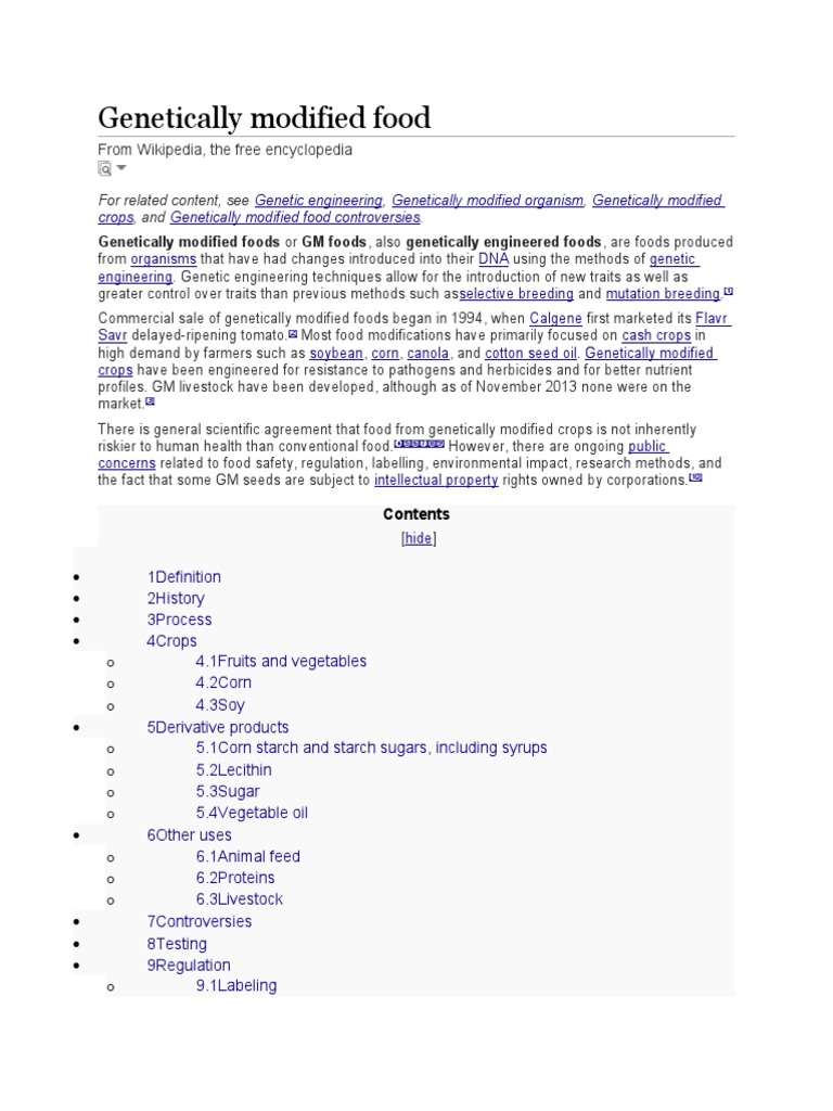 Genetically Modified Food | PDF | Genetically Modified Food | Genetic ...