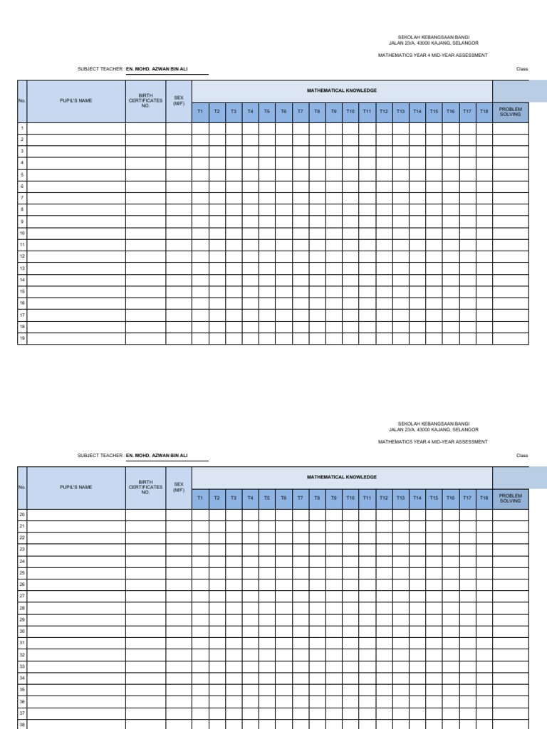 Mathematics Year 4 Reporting Templates | PDF | Volume | Chart