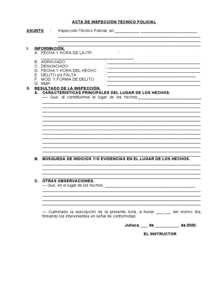 Acta de Itp | PDF | Violencia | Thriller y crimen