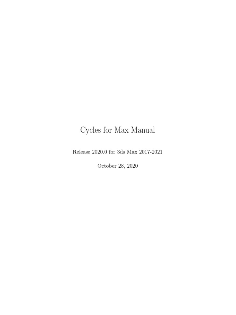 Cycles For Max Manual | PDF | Texture Mapping | Rendering (Computer Graphics)