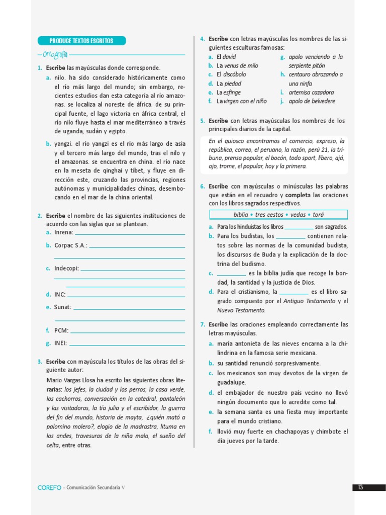 Uso Correcto de Mayúsculas y Puntuación | PDF | Nilo | Poesía