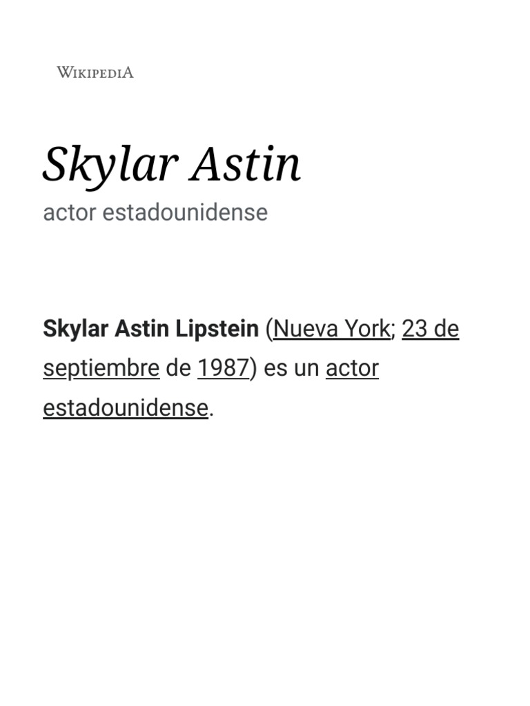 Biografía de Skylar Astin, actor estadounidense | PDF | Teatro | Cine