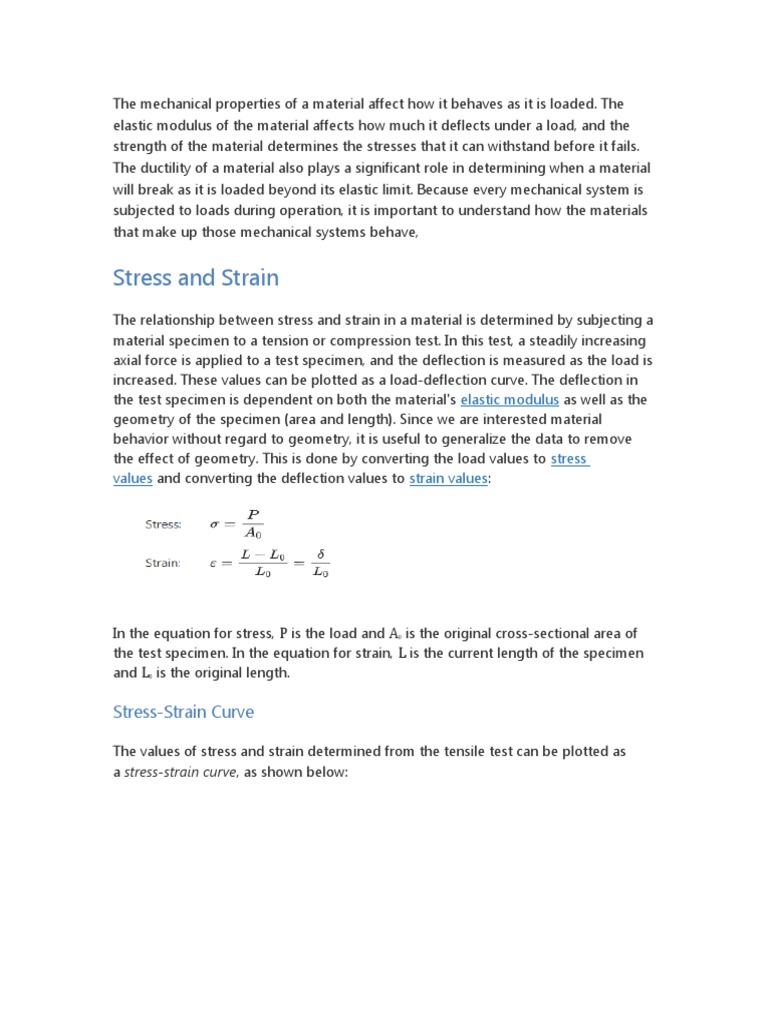 Stress and Strain: Elastic Modulus | PDF