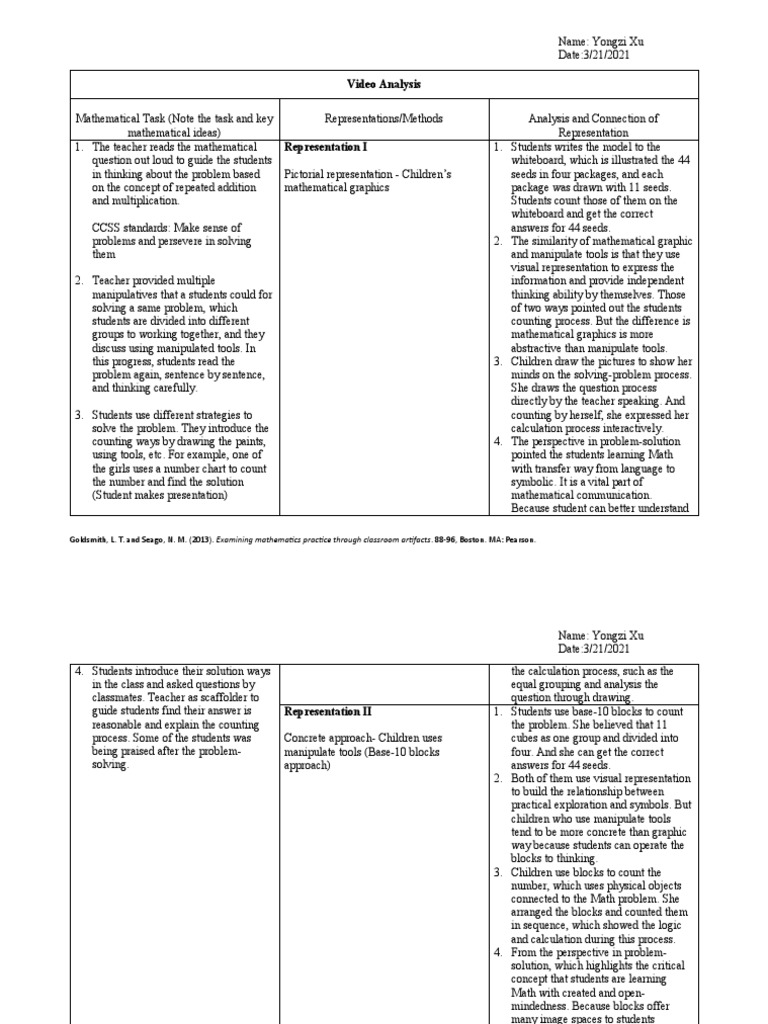 Video Analysis Template-1 | PDF | Graphics | Numbers