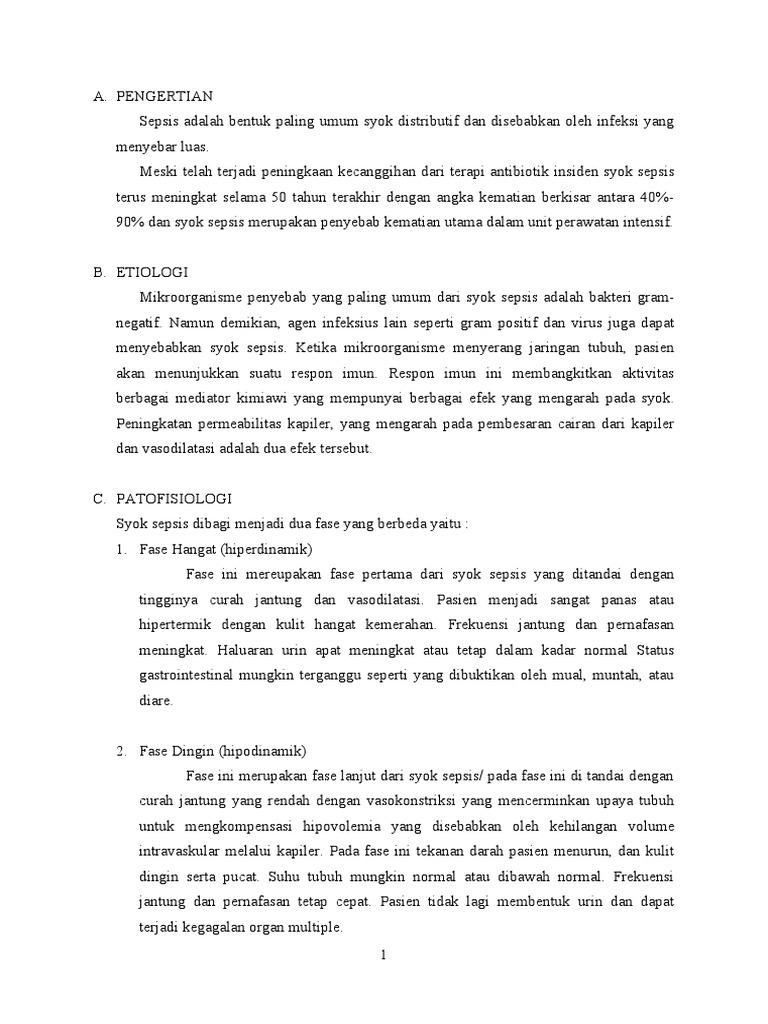 Sepsis: Gejala, Penyebab, dan Penanganan | PDF