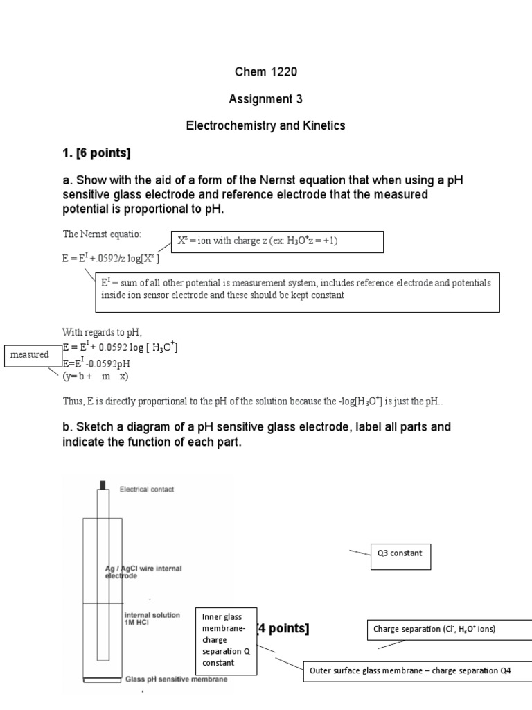 Chem 1220 Assignment 3 | PDF | Ph | Electrochemistry
