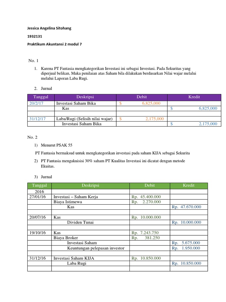 Praktikum Akuntansi 2, Modul 7 | PDF