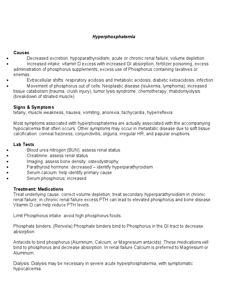 Hyperphosphatemia | PDF