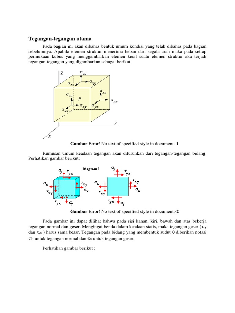 Rumus Tegangan Utama dan Geser | PDF | Metode & Bahan Ajar