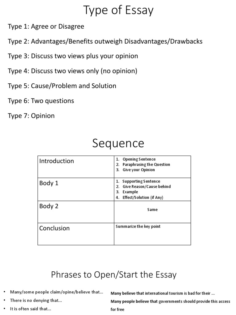 Writing Task 2 Template | PDF | Opinion | Reason
