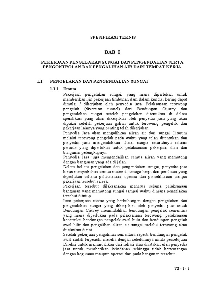 Laporan Spesifikasi Teknis BAB I | PDF | Griya & Taman | Teknologi & Rekayasa