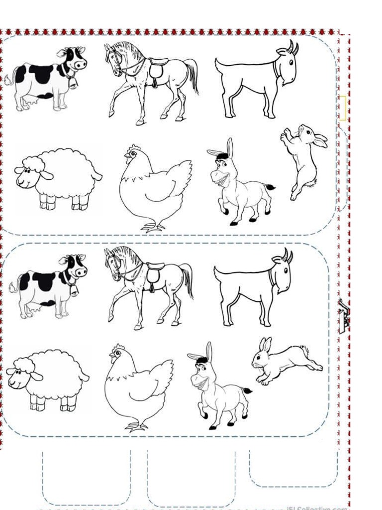 Cut and Paste Farm Animals | PDF