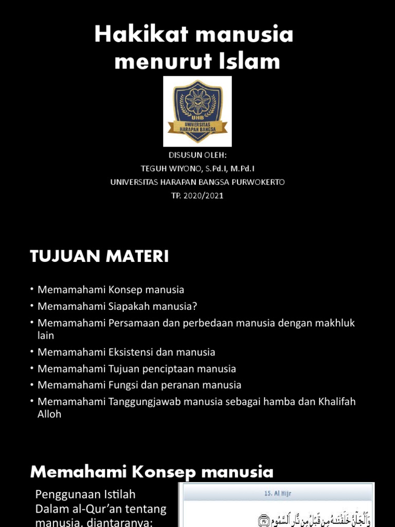 PPT Hakikat Manusia Menurut Islam | PDF