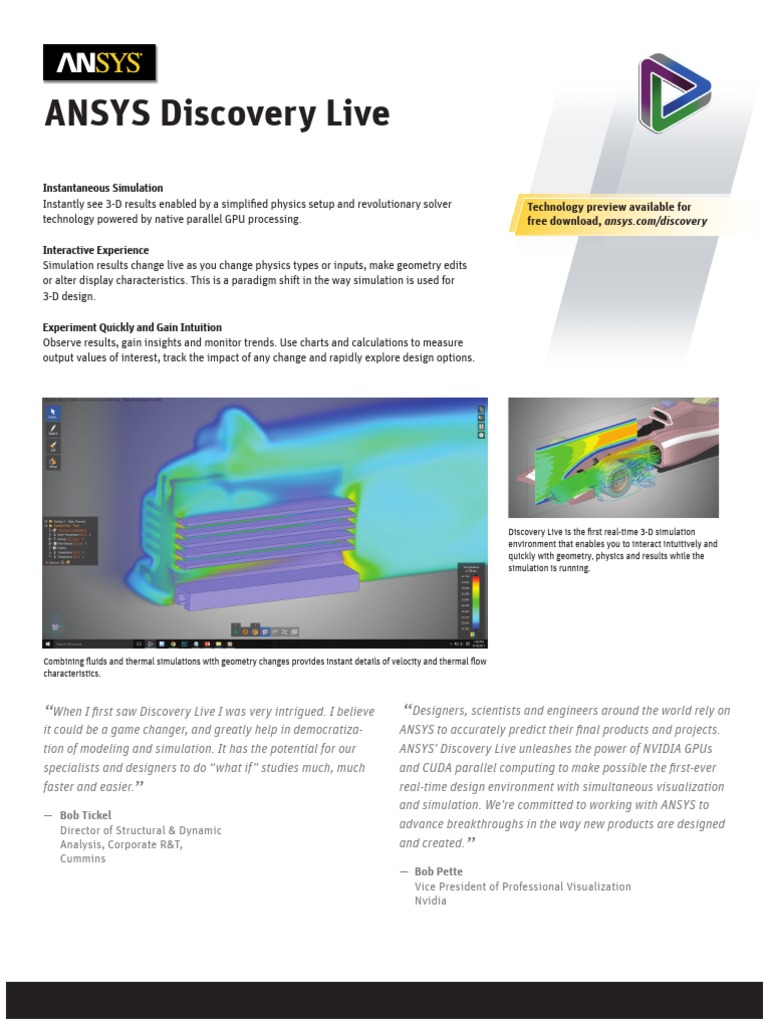 ANSYS Discovery Live: Instantaneous Simulation Technology Preview ...