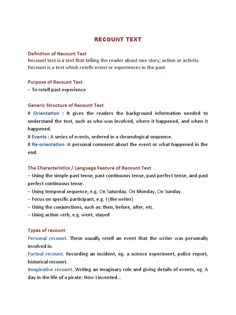 Definition of Recount Text | PDF | Military | Violence