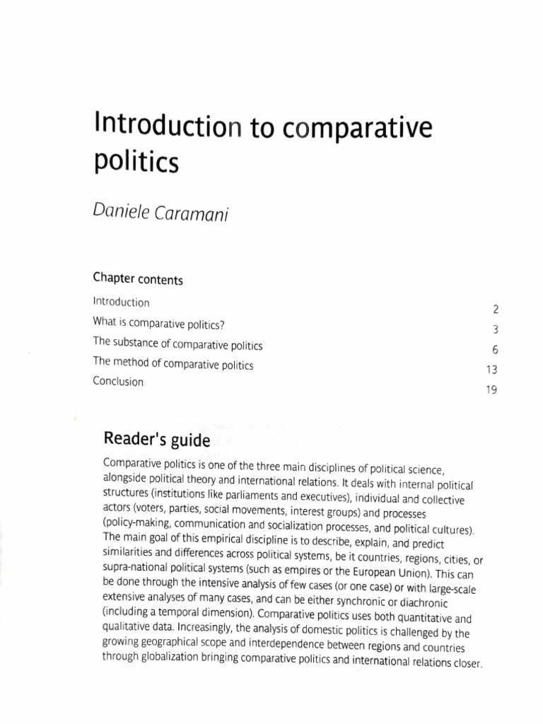 Introduction To Comparative Politics: Daniele Caramani | PDF | Analysis | Science