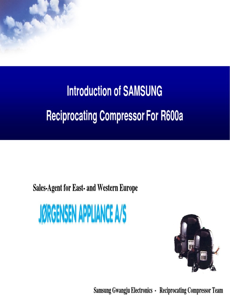Samsung R600a Compressor Overview | PDF | Heat Transfer ...