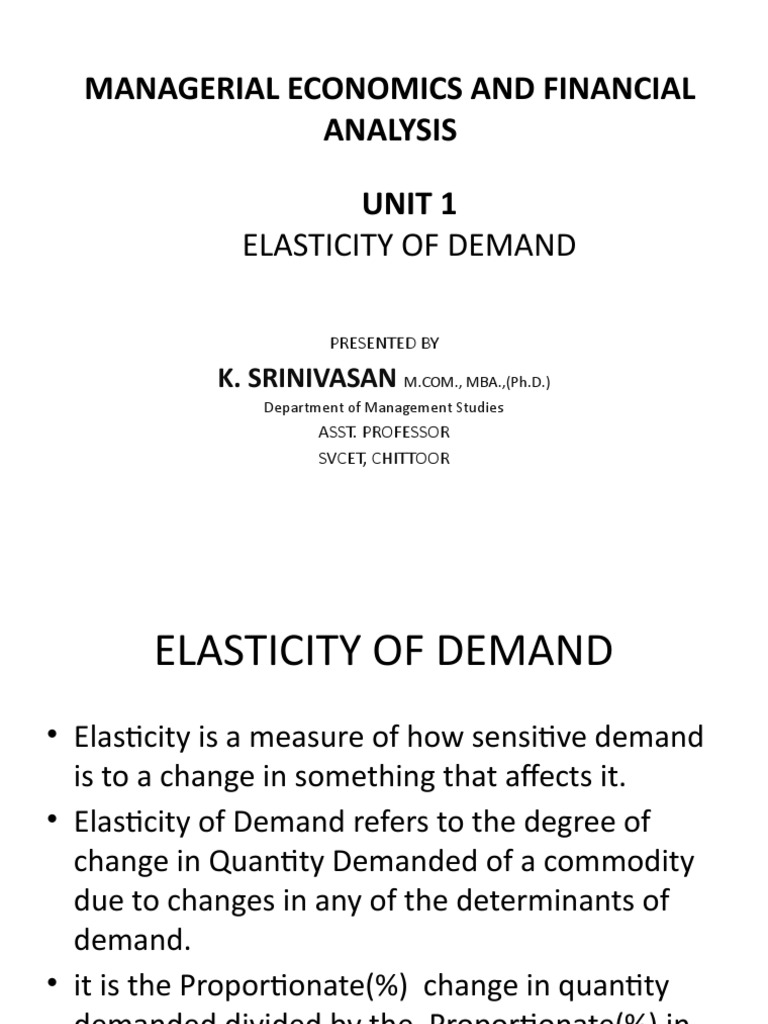 UNIT 1 - Elasticity of Demand | Download Free PDF | Demand | Price ...