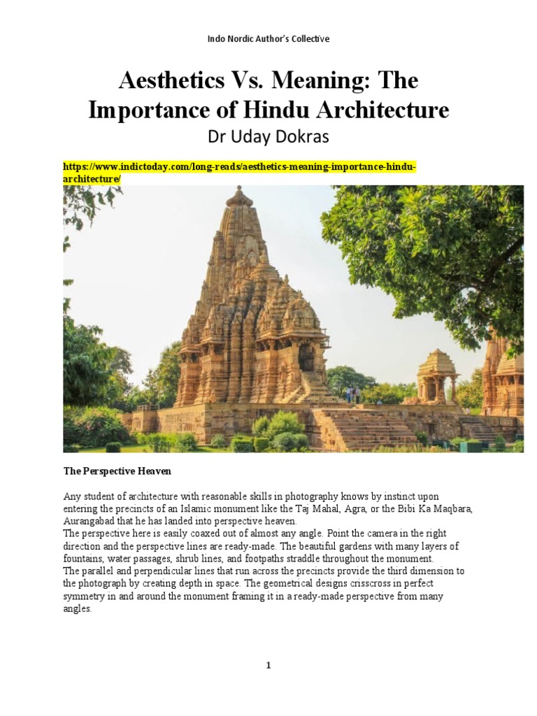Aesthetic and Meaning in Hindu Temples | PDF | Religion & Spirituality
