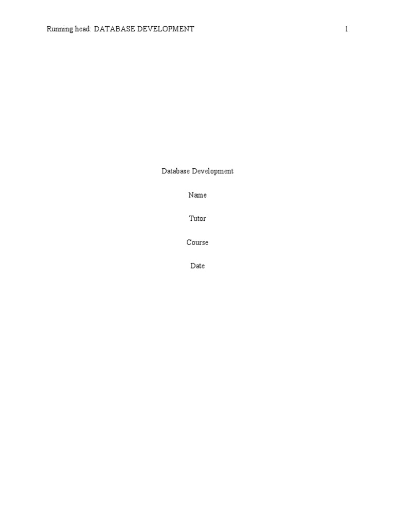 Running Head: Database Development 1 | PDF | No Sql | Databases