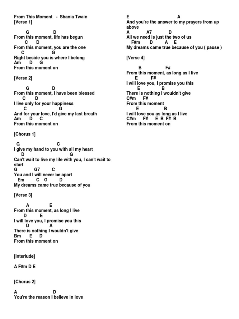 Wedding Song Chords | PDF | Song Structure | Song Forms