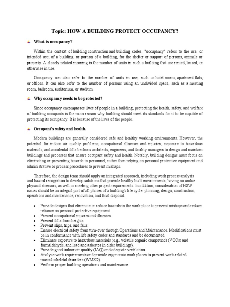 Protecting Occupancy through Adherence to Building Codes and ...