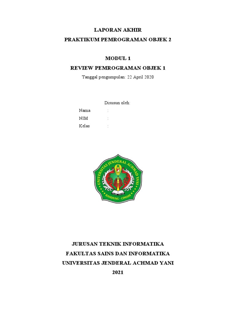 Template Laporan Praktikum PO2 | PDF