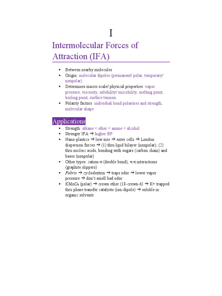 6 - Forces of Attraction | PDF | Intermolecular Force | Chemical Polarity