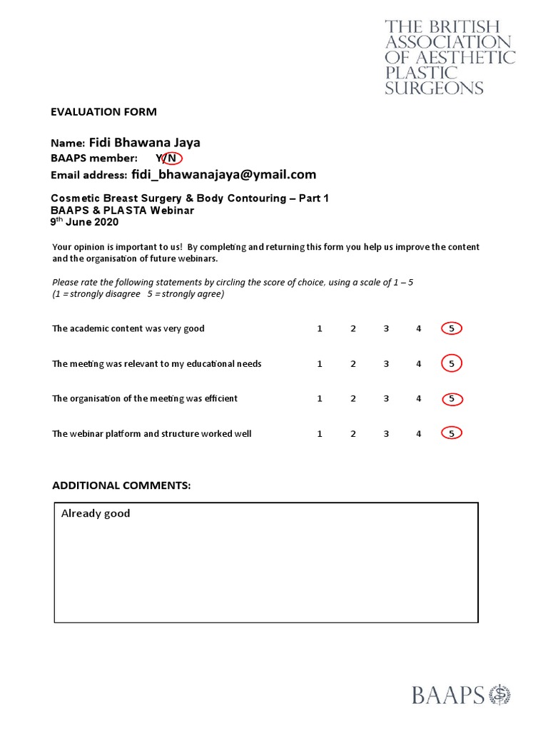 Webinar Evaluation Form Template Pdf