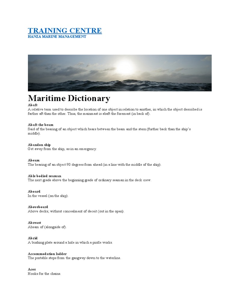Maritime Dictionary. | PDF | Stern | Anchor