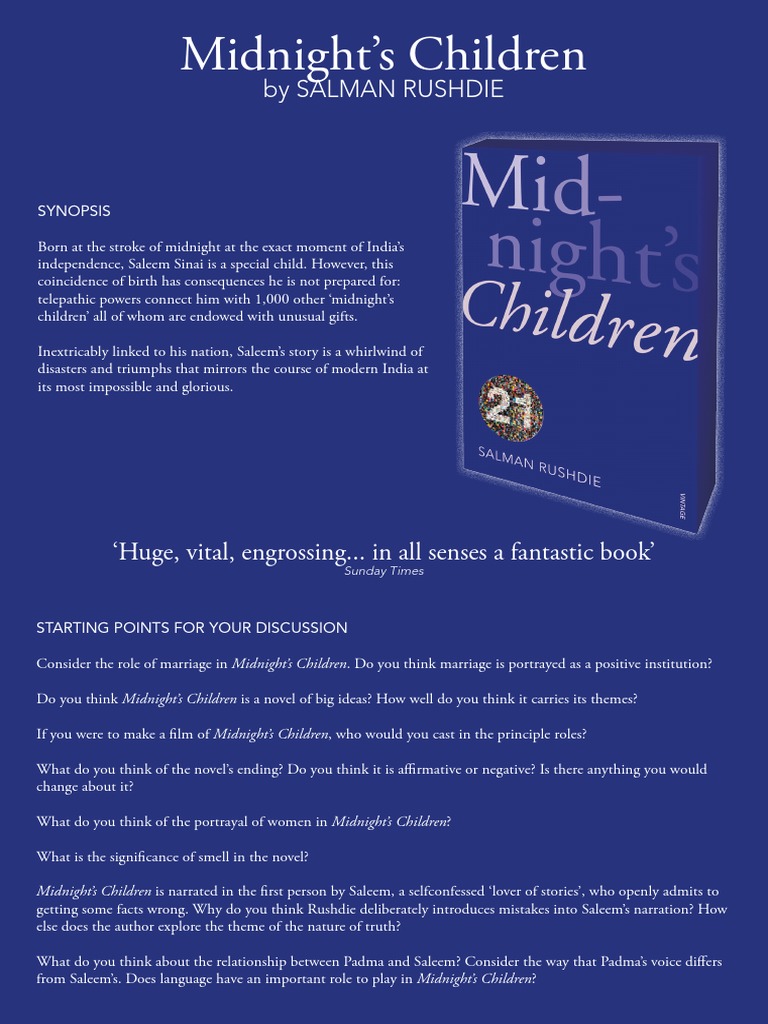 Midnights Children Salman Rushdie Reading Guide | PDF | Books