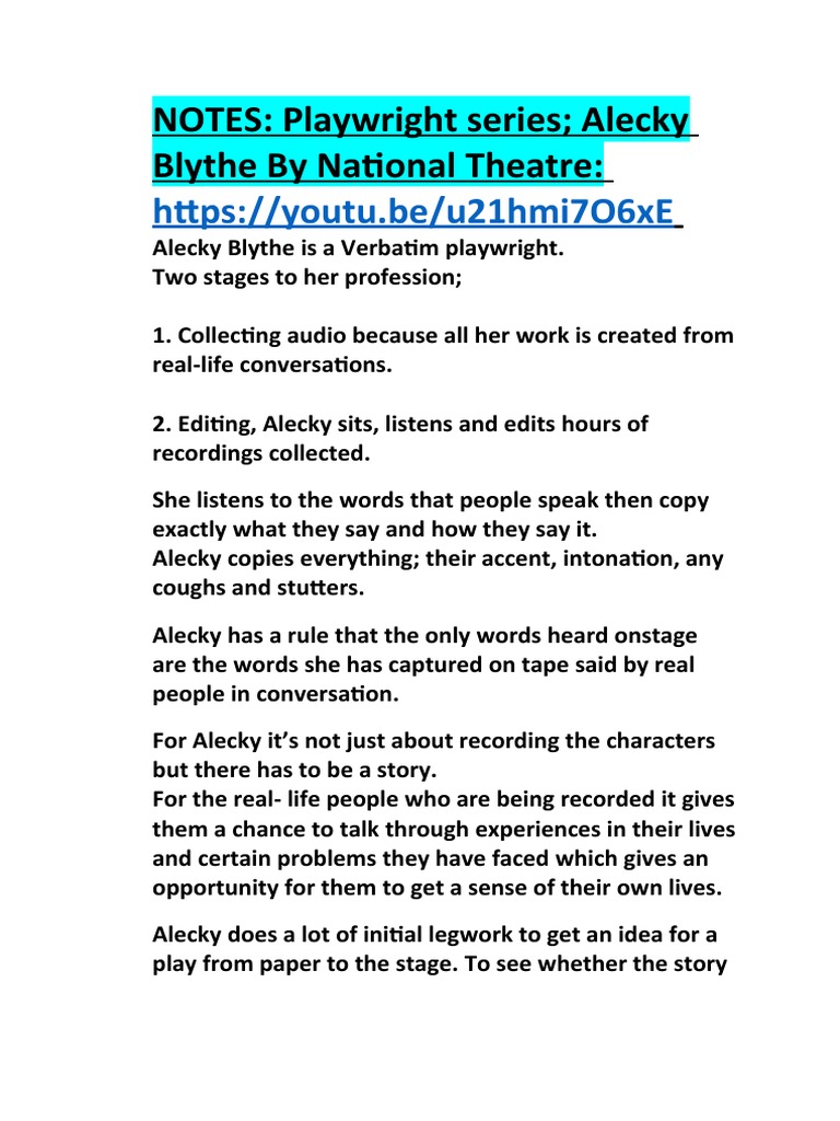 Alecky Blythe Practitioner Technique | PDF