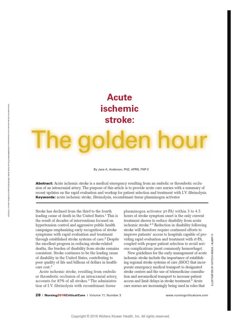 The Golden Hour: Acute Ischemic Stroke | PDF | Stroke | Ischemia